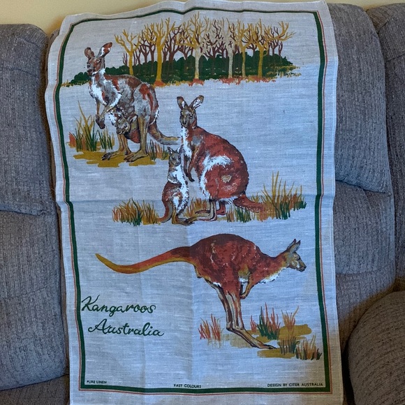 Citer Australia | Kitchen | New Pure Linen Australian Kangaroos In ...